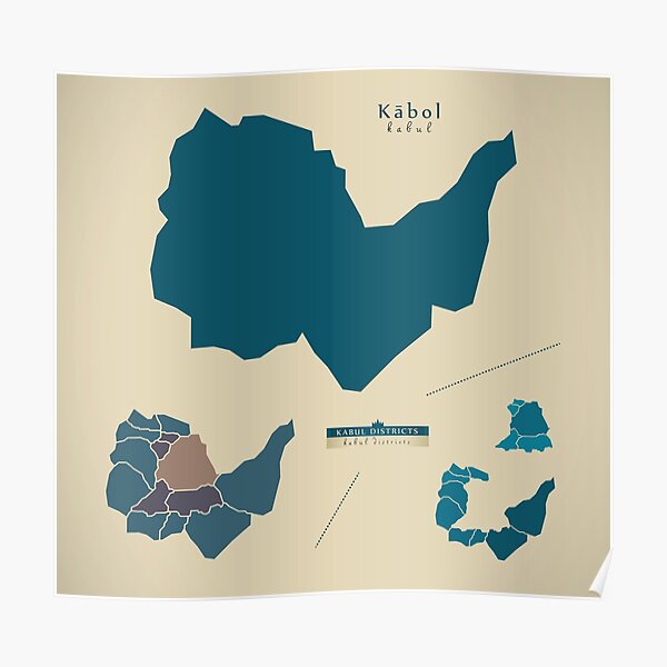 "Modern Map - Kabul province map Afghanistan AF" Poster for Sale by ...