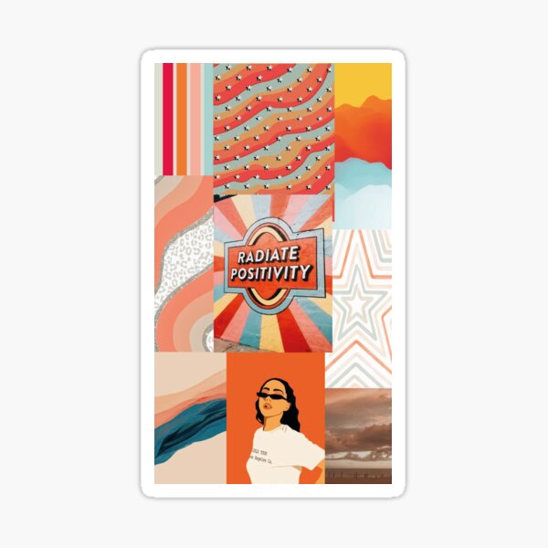 "Radiate Positivity Aesthetic Collage" Sticker for Sale by Retro90sKid ...