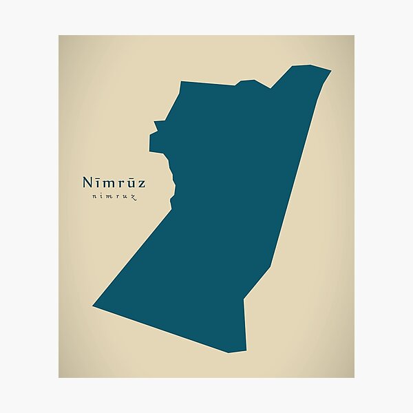 Lámina fotográfica «Mapa moderno - mapa de la provincia de Nimruz ...