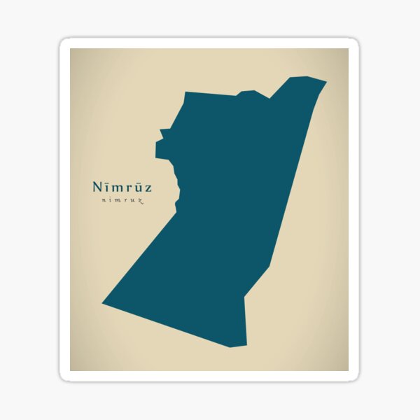 "Modern Map - Nimruz province map Afghanistan AF" Sticker by ...