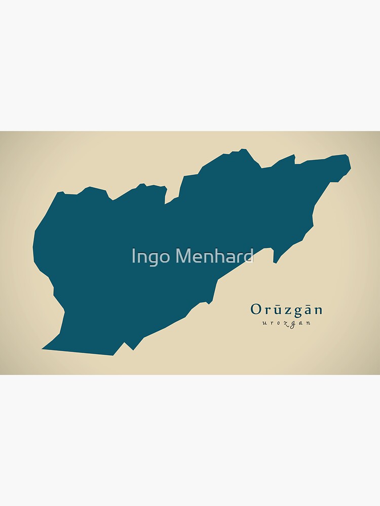 Pegatina «Mapa moderno - mapa de la provincia de Oruzgan Afganistán AF ...