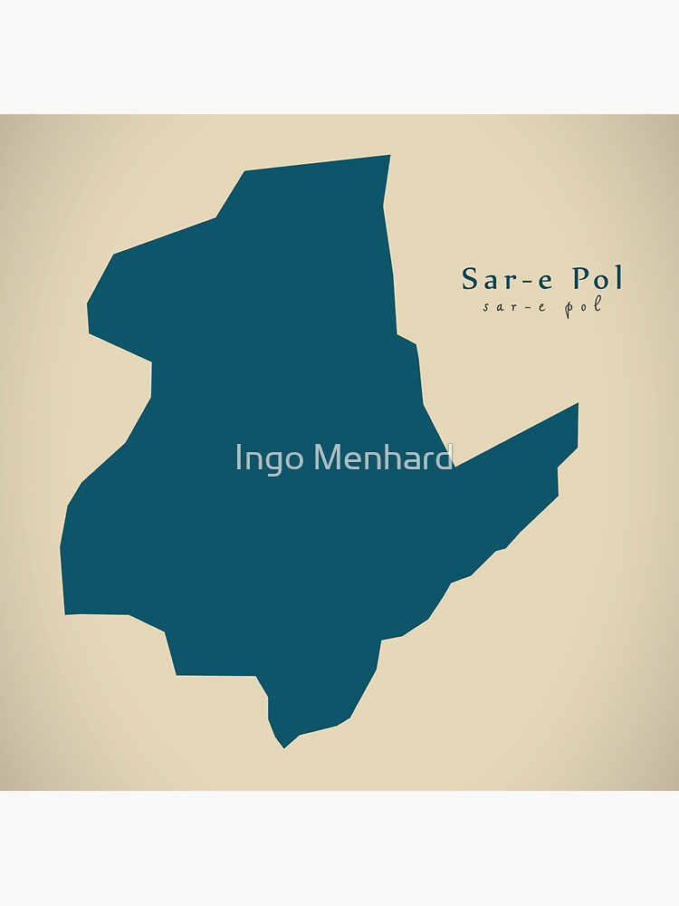 "Modern Map - Sar-e-Pol province map Afghanistan AF" Sticker for Sale ...