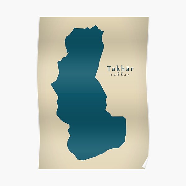 "Modern Map - Takhar province map Afghanistan AF" Poster for Sale by ...