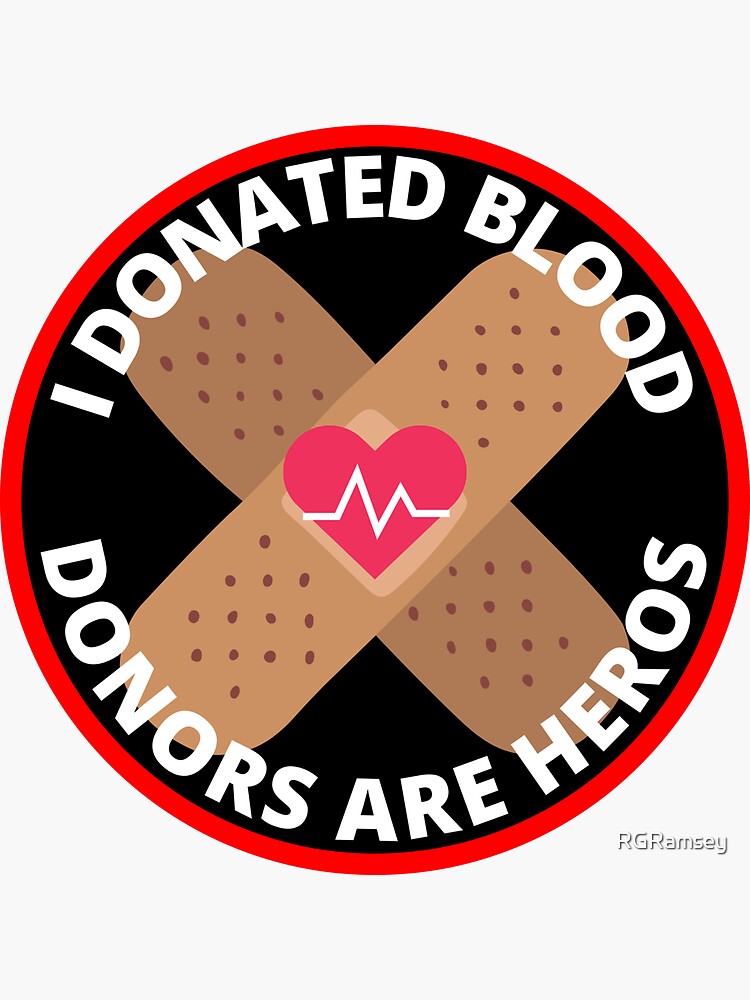 "I Donated Blood Donors Are Heros Blood Donor Round Sticker" Sticker ...