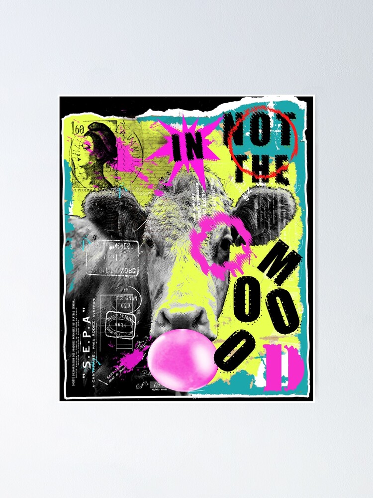 "Funny Cow Vintage 90s Pop Art" Poster for Sale by belugastore | Redbubble