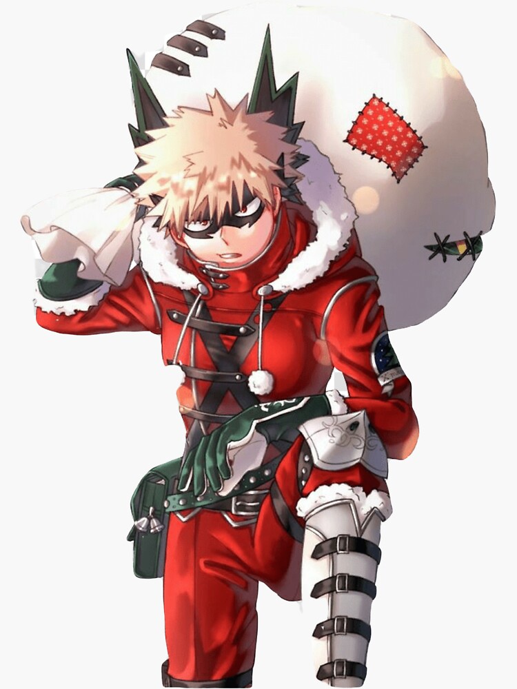 " Santa (*°∀°)=3 bakugou katsuki " Sticker for Sale by MAGI--MERCH ...