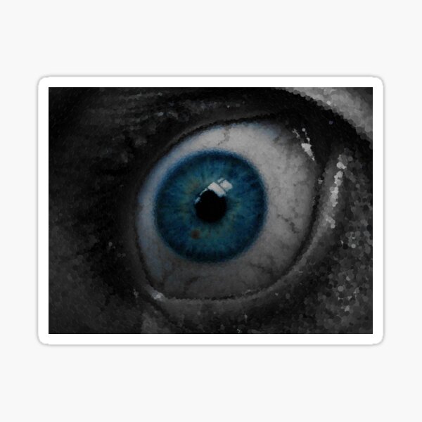 "Creepy Blue Eye" Sticker for Sale by MathenaArt | Redbubble