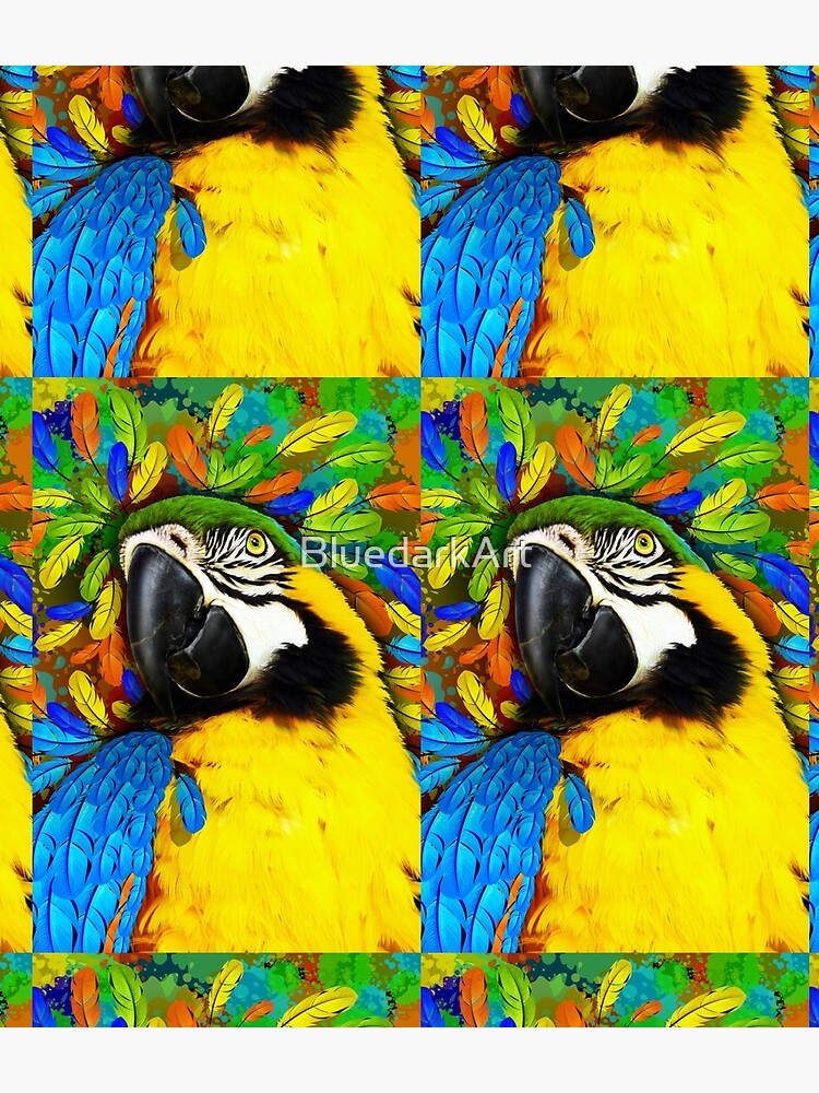 "Gold and Blue Macaw Parrot Fantasy" Backpack for Sale by BluedarkArt ...