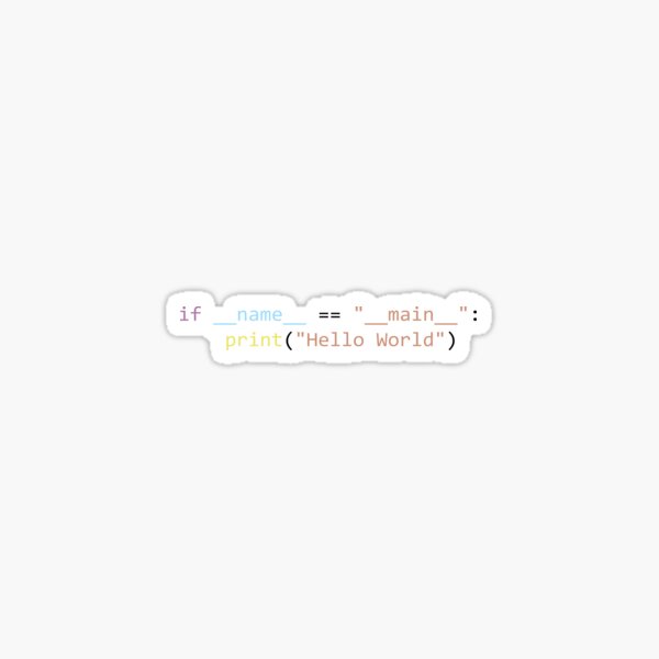 "Hello world python" Sticker by Amilaz | Redbubble