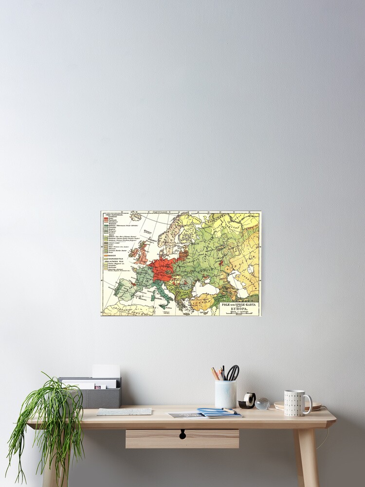 "Map Print: Linguistic map of Europe, 1907." Poster for Sale by ...