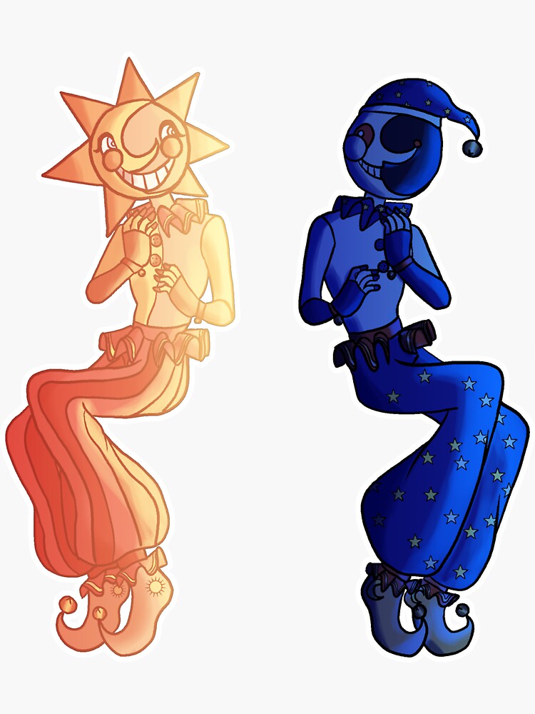 Pegatina «Sol y luna Fnaf» de wormystuffs | Redbubble