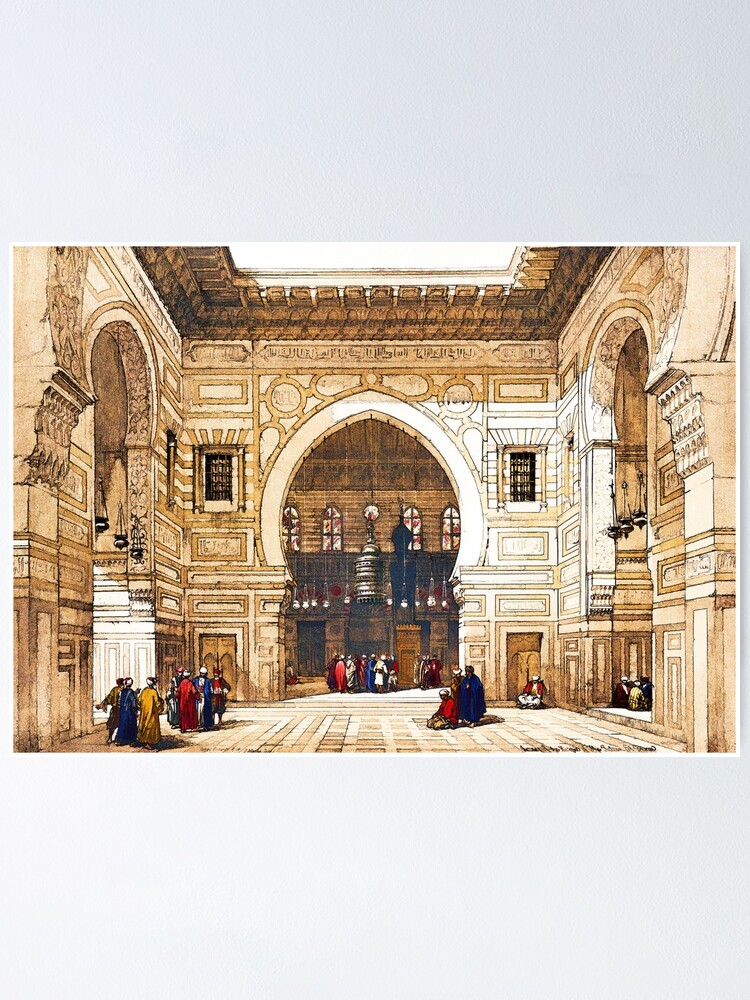 Póster «Interior de la mezquita del Sultán el Ghoree Ilustración de ...