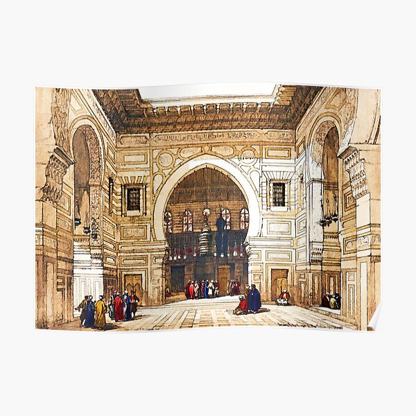 Póster «Interior de la mezquita del Sultán el Ghoree Ilustración de ...