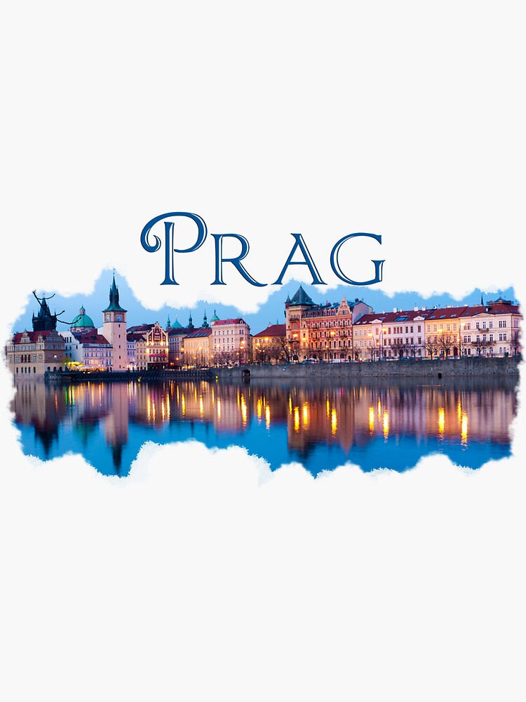 "Prag: Evening Skyline" Sticker by raetucker | Redbubble