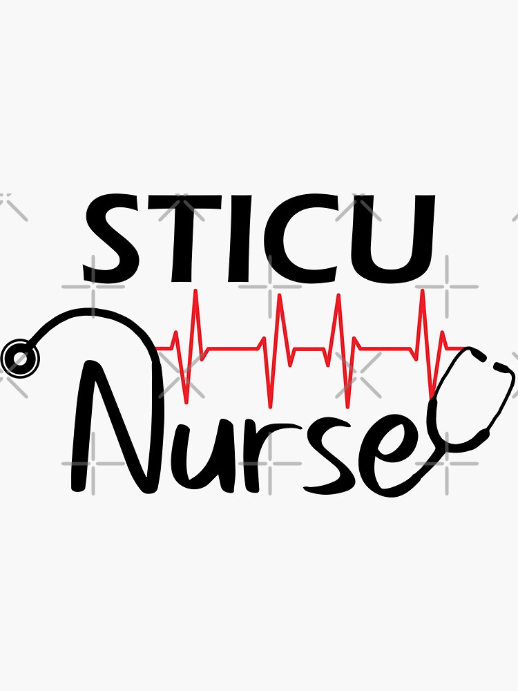 "STICU nurse stethoscope and heartbeat design" Sticker for Sale by ...