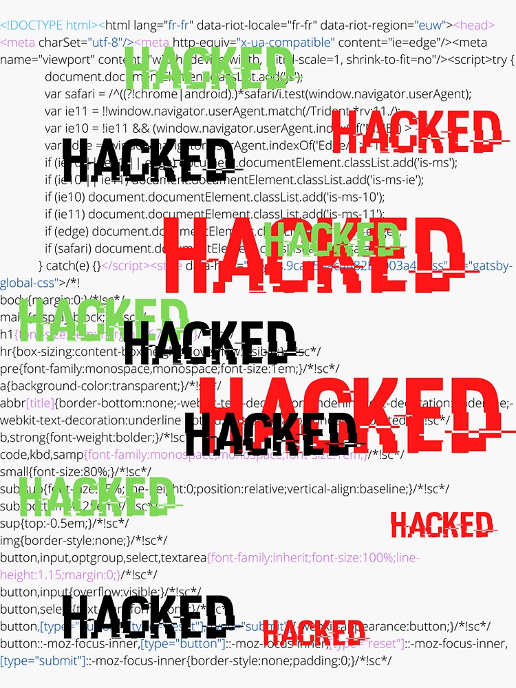 "Hack-ed" Sticker for Sale by JustSuika | Redbubble