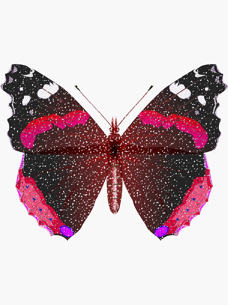 "Red admiral butterfly design" Sticker by Elonium | Redbubble