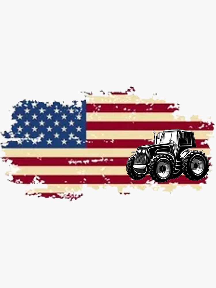 "Farm Tractors Usa Flag" Sticker for Sale by rachidhaz | Redbubble
