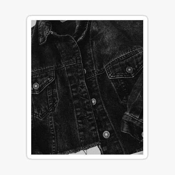 "Grunge Denim Jacket - Black and White Photography Fashion" Sticker for ...