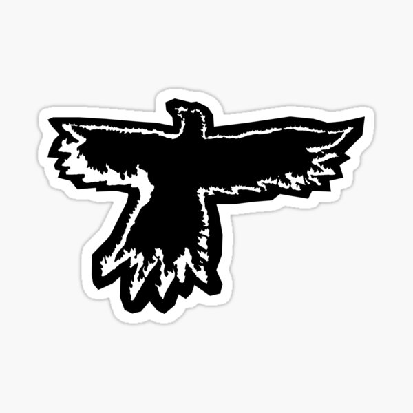 "Crow in White" Sticker for Sale by Tsudo | Redbubble