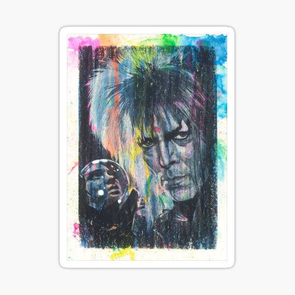 "Jareth and Sarah - Hand Drawn Oil and Ink Portrait" Sticker by ...