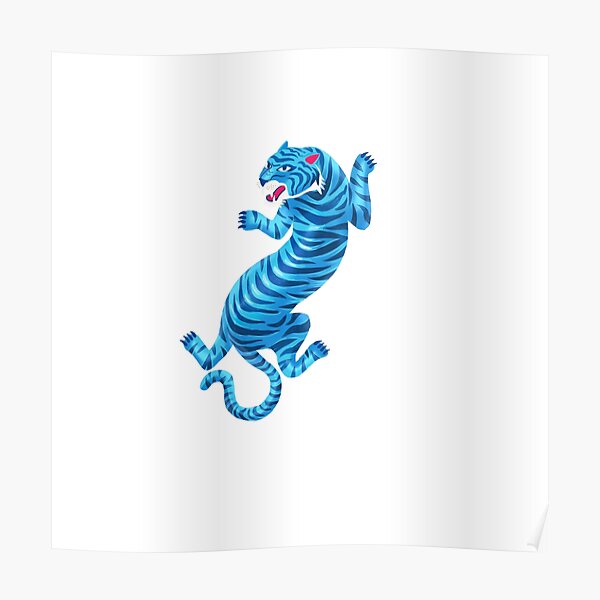 "Blue Water Tiger" Poster for Sale by Violonchella | Redbubble