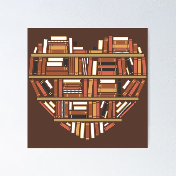 "I Heart Books" Poster for Sale by renduh | Redbubble