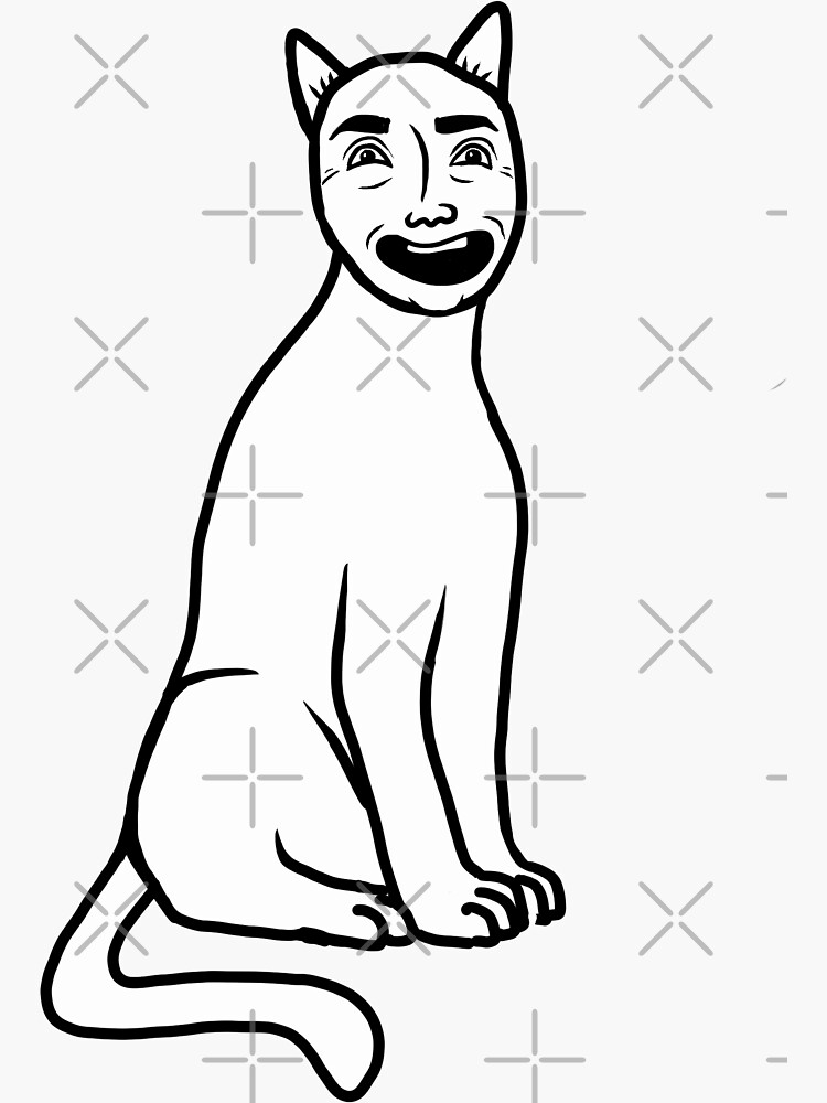 "Cursed Image Cat with Face" Sticker for Sale by Burrito-Girl | Redbubble