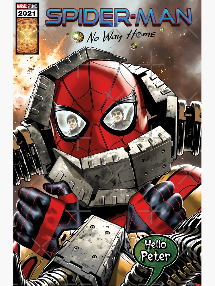 Pegatina «Portada del cómic de Spider Nah Way Home Hello Peter» de ...