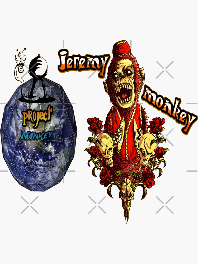 "Jeremy monkey -monkey world project" Sticker for Sale by atomsama ...