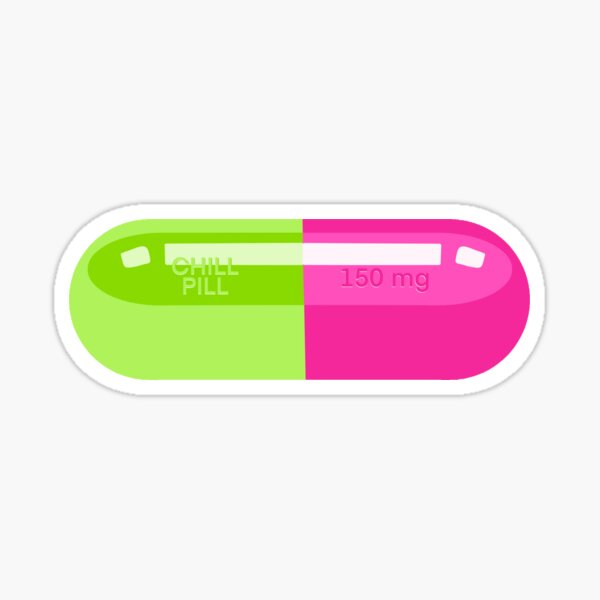 "chill pill" Sticker by mollsdesignss | Redbubble