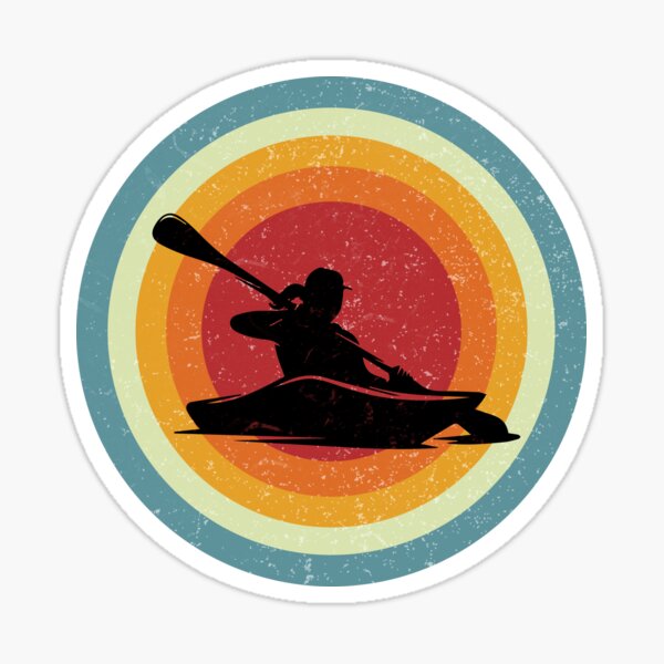 "Canoeing Circle Retro" Sticker by SweetThreads79 | Redbubble