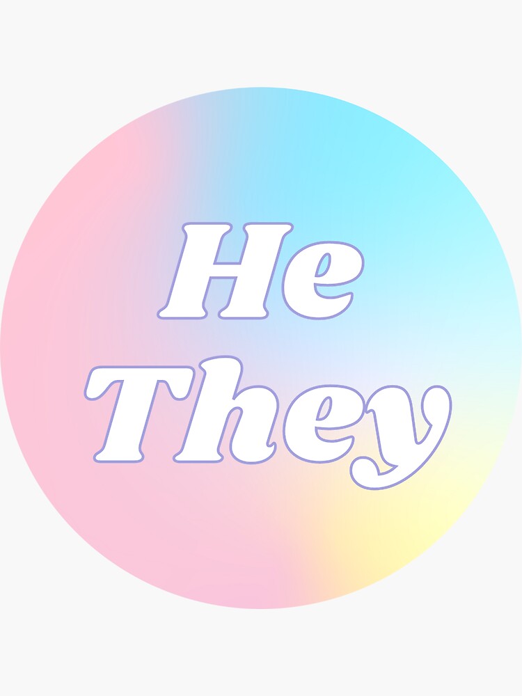 "He/They Pronouns" Sticker for Sale by houseplantbabe | Redbubble
