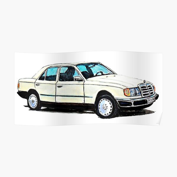 "Mercedes W124 300E" Poster by ArtbyLeclerc | Redbubble