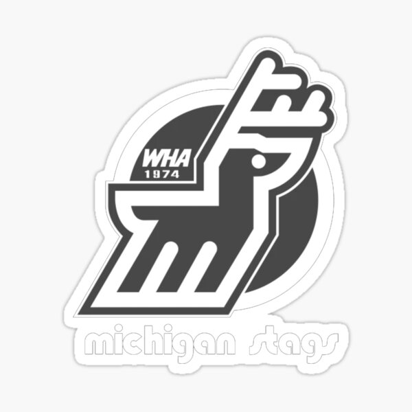 "Michigan Stags WHA 1974 Vintage Logo" Sticker for Sale by A Little Bit ...