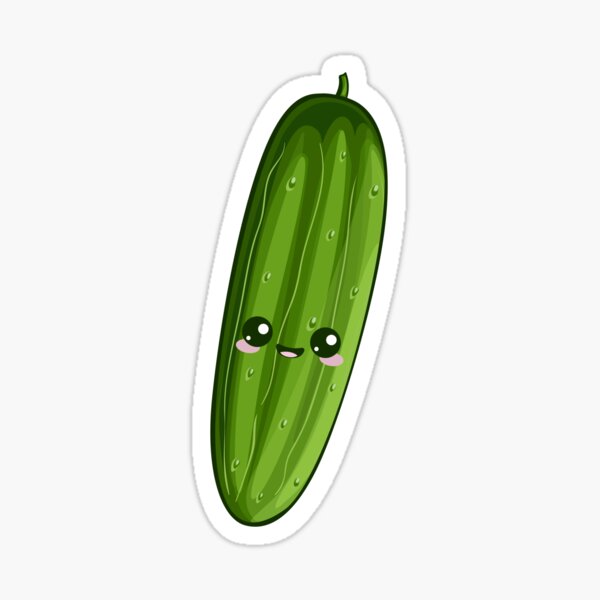 "Cucumber / Cute Kawaii Cucumber" Sticker for Sale by CoolSkin | Redbubble