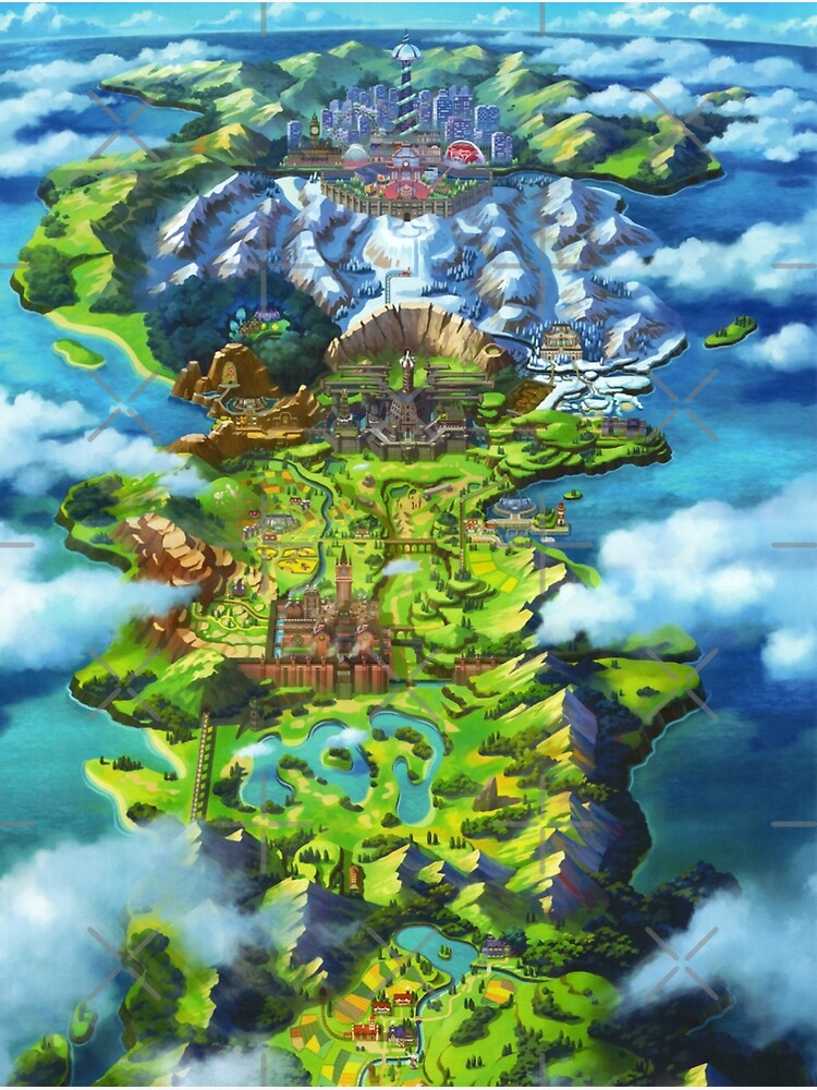 "Galar Map" Poster for Sale by Biochao | Redbubble