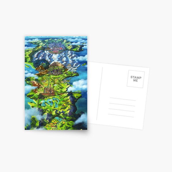 "Galar Map" Postcard for Sale by Biochao | Redbubble