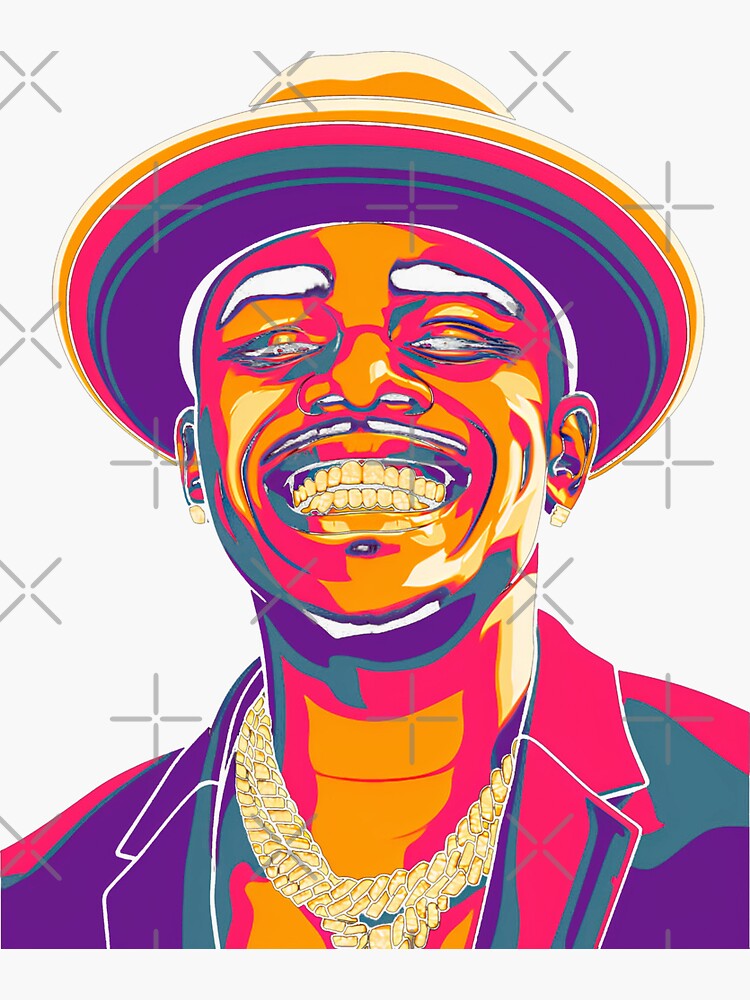 "Graphic color DaBaby rapper smile" Sticker by Melissa1956 | Redbubble