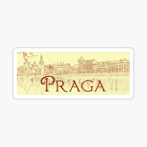 "Praga: Skyline Sketch" Sticker by raetucker | Redbubble