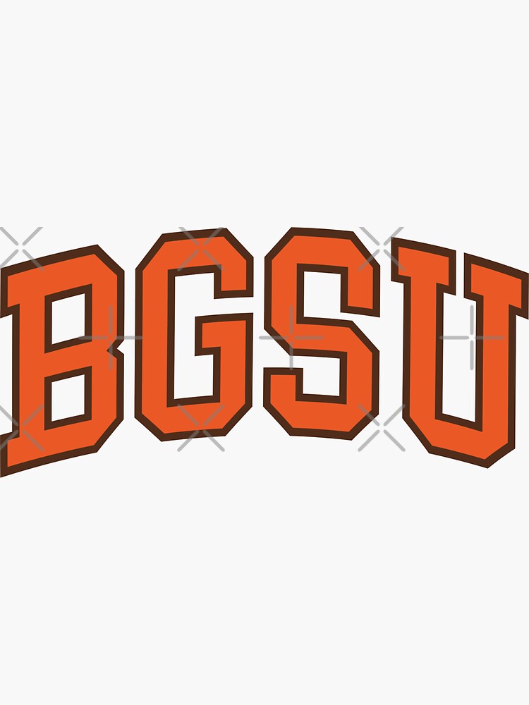 "bgsu - college font curved" Sticker for Sale by scollegestuff | Redbubble