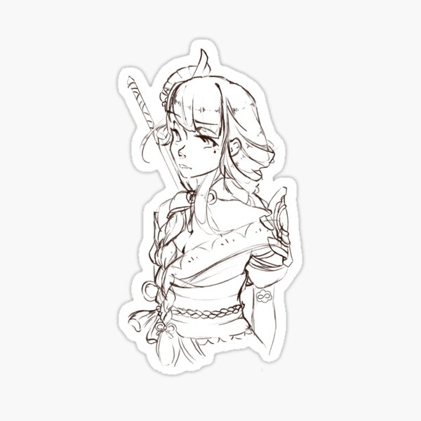 "Raiden Shogun "Beauty Amidst Lines" Sticker (Genshin Impact)" Sticker ...