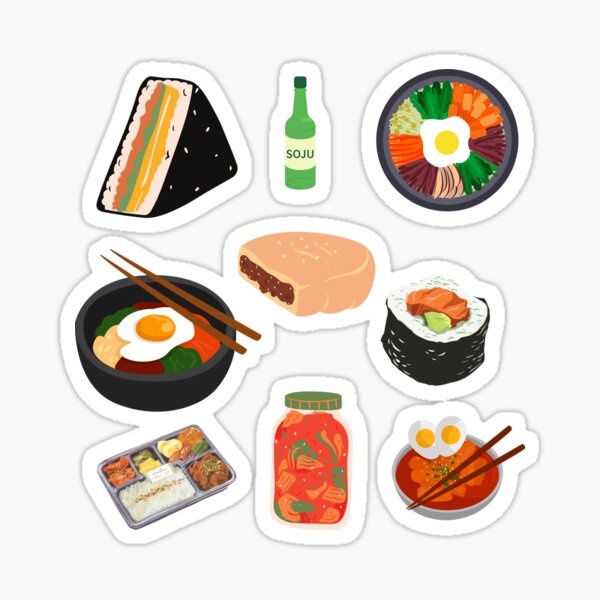 "Korean food stickers" Sticker for Sale by HappyLollipop | Redbubble