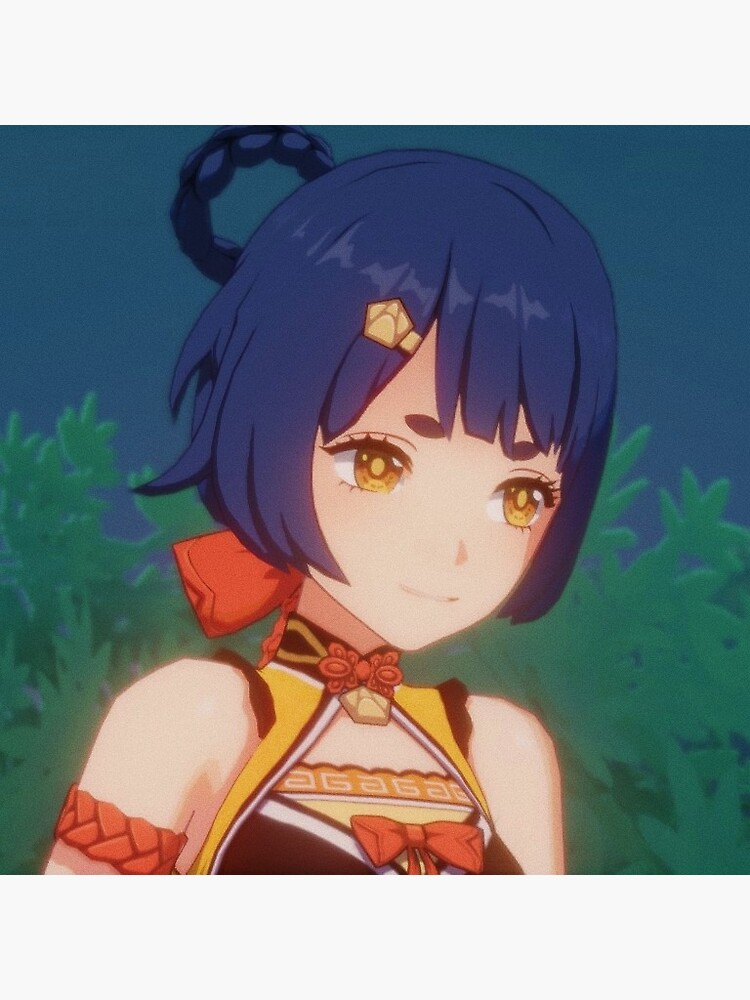 "Xiangling >:)" Sticker by karlawaifu | Redbubble