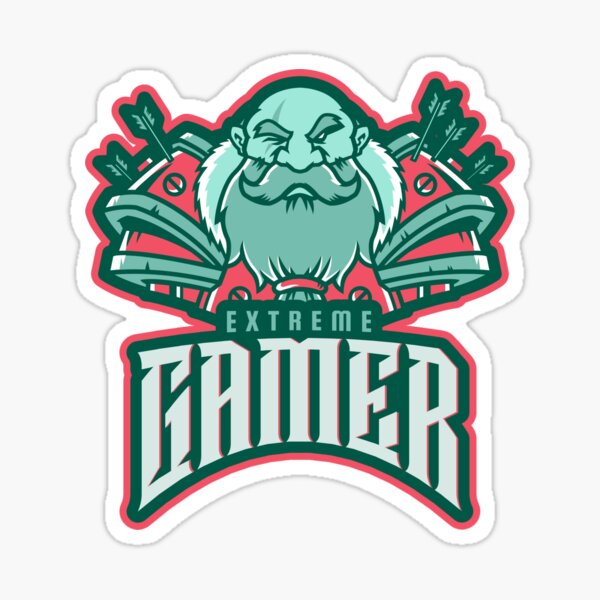 "Extreme Gamer with Bearded Miner" Sticker by PRIVARSHU | Redbubble