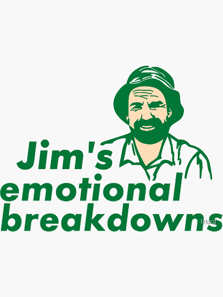 "Jim's emotional breakdowns" Sticker for Sale by Irlord | Redbubble