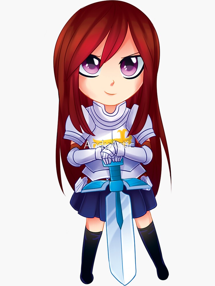 "Cartoon erza scarlet" Sticker for Sale by AndyArtic | Redbubble
