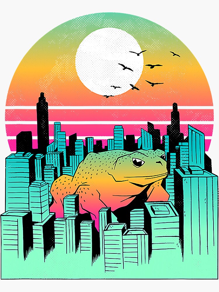 "Giant Frogzilla in a City" Sticker for Sale by michaelnugent72 | Redbubble