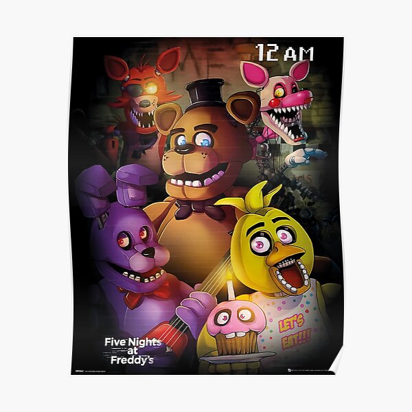 "Five Nights At Freddy's 12 AM" Poster for Sale by Feymelies | Redbubble