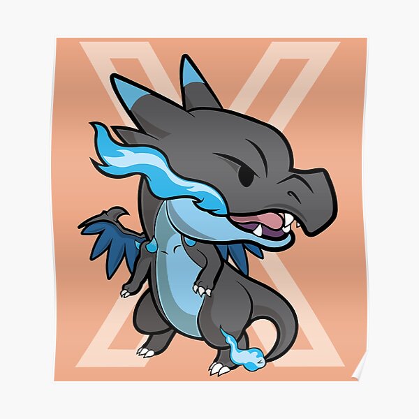 "Mega-Chari-zard-X" Poster by Sadbowl | Redbubble